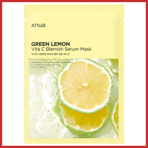ANUA Green Lemon Vita C Blemish Serum Sheet Mask 25ml – Luxury Beauty